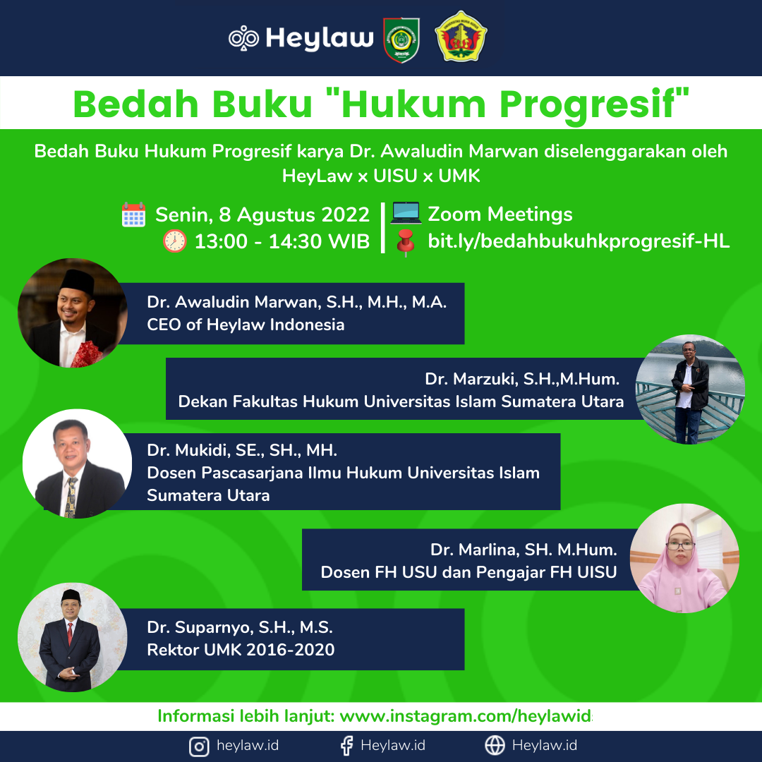 Bedah Buku Hukum Progresif karya Dr. Awaludin Marwan | HeyLaw