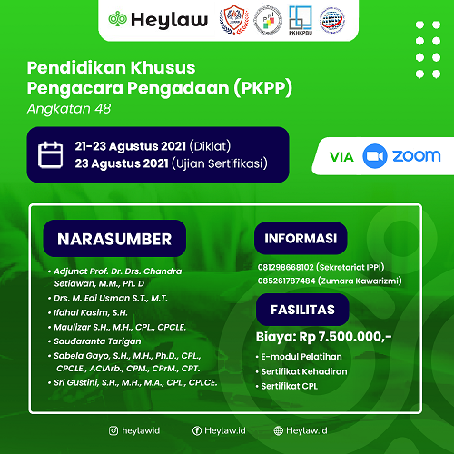 Pendidikan Khusus Pengacara Pengadaan (PKPP) #Angkatan 48 | HeyLaw
